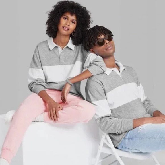 wild fable | Shirts | Wild Fable Long Sleeve Unisex Oversized Rugby ...